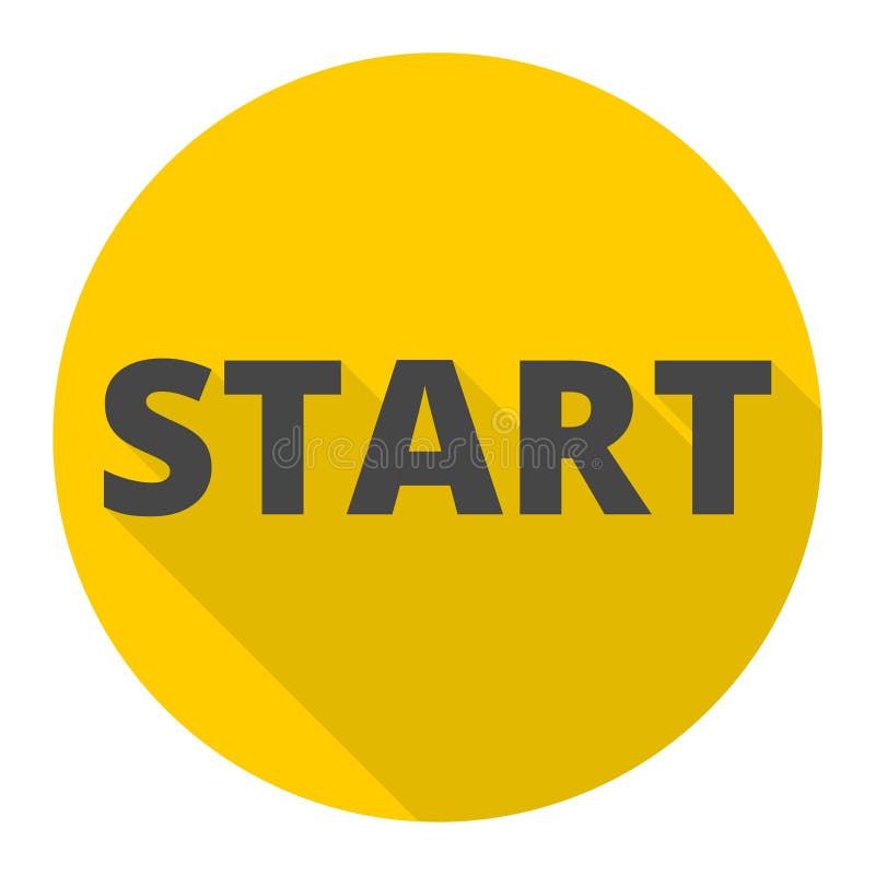 START Icon with Long Shadow Stock Vector - Illustration of move, race ...