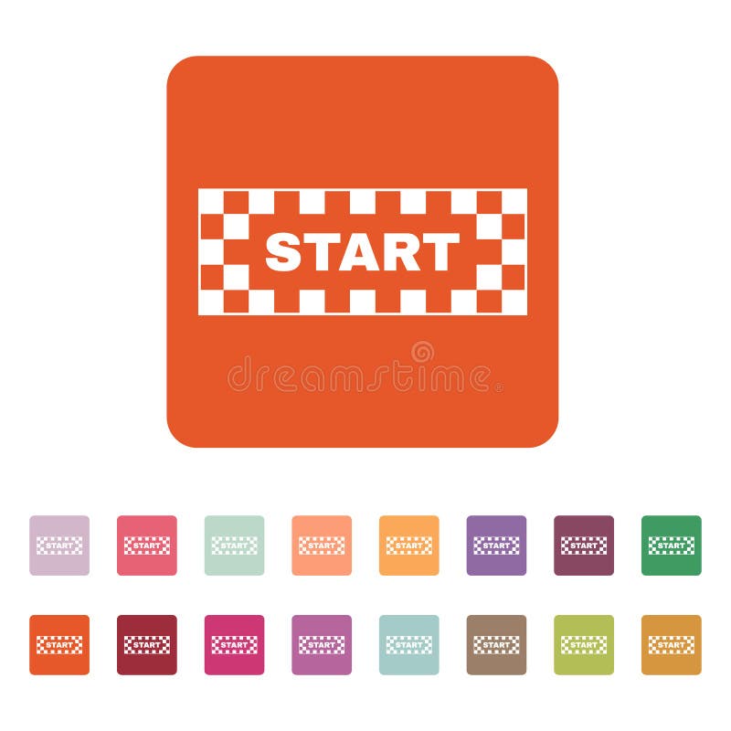 The Start Icon. Start Symbol Stock Vector - Illustration of stadium ...