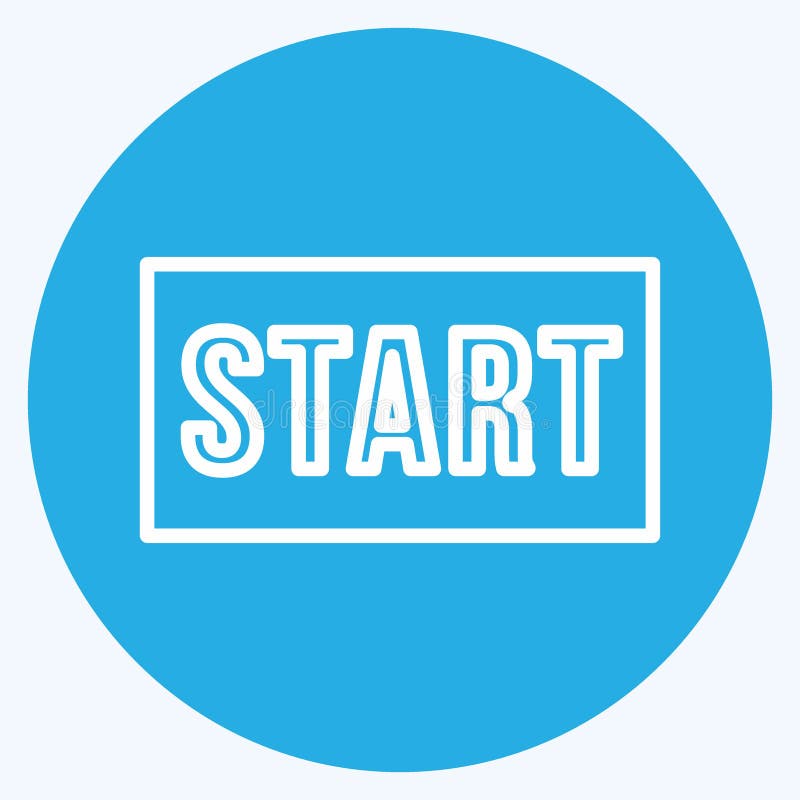 Start Icon in Trendy Blue Eyes Style Isolated on Soft Blue Background ...
