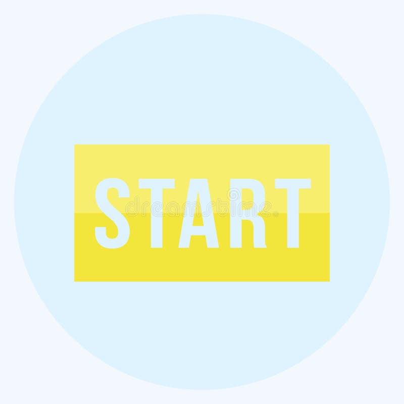 Start Icon in Trendy Blue Eyes Style Isolated on Soft Blue Background ...