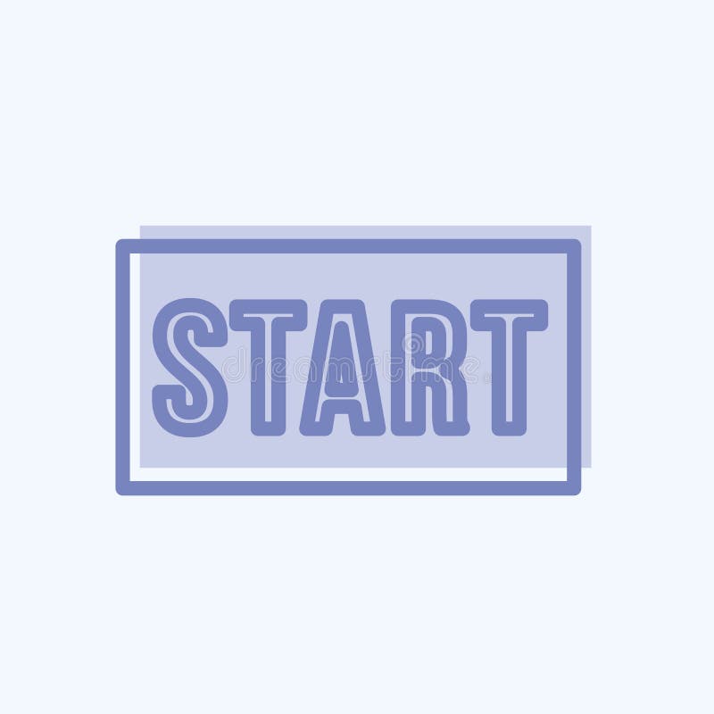Start Icon in Trendy Two Tone Style Isolated on Soft Blue Background ...