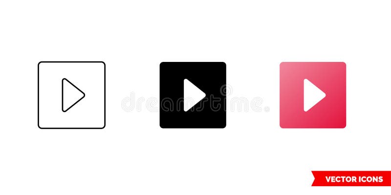 Start Icon of 3 Types Color, Black and White, Outline. Isolated Vector ...