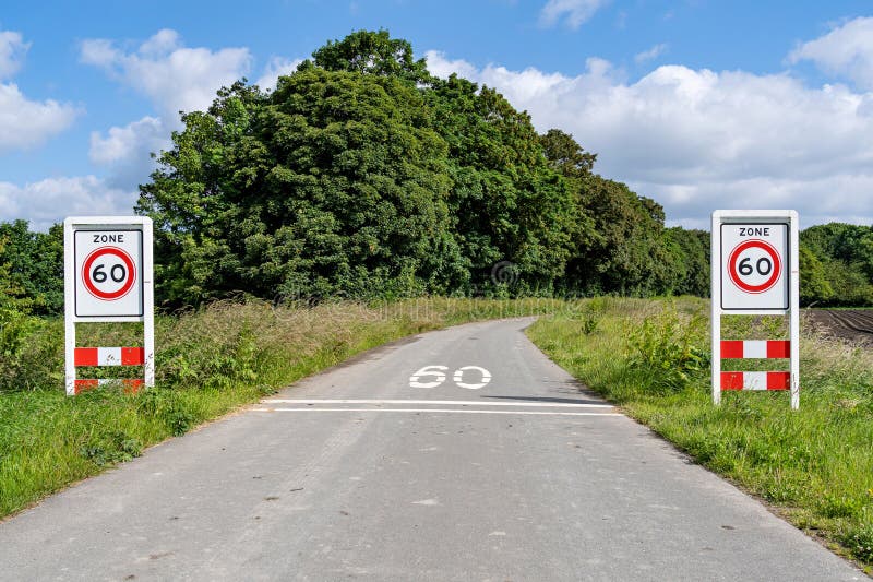 Start of 60 Km H Speed Limit Zone Stock Image - Image of dutch, limit ...