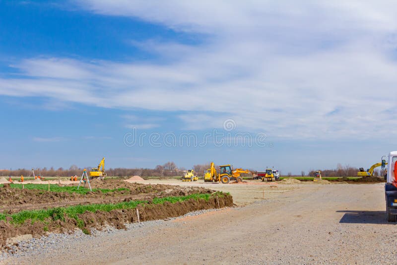 Start of Landscape Transformation into Urban Area, Building Site Stock ...