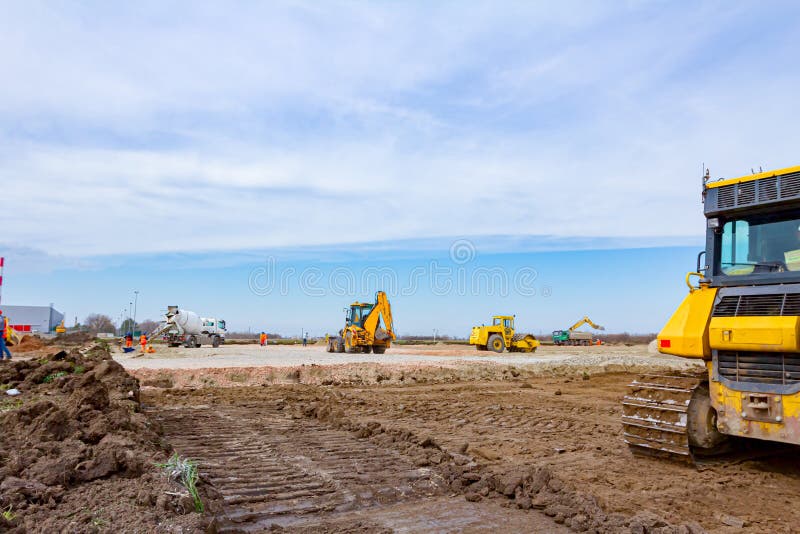 Start of Landscape Transformation into Urban Area, Building Site Stock ...