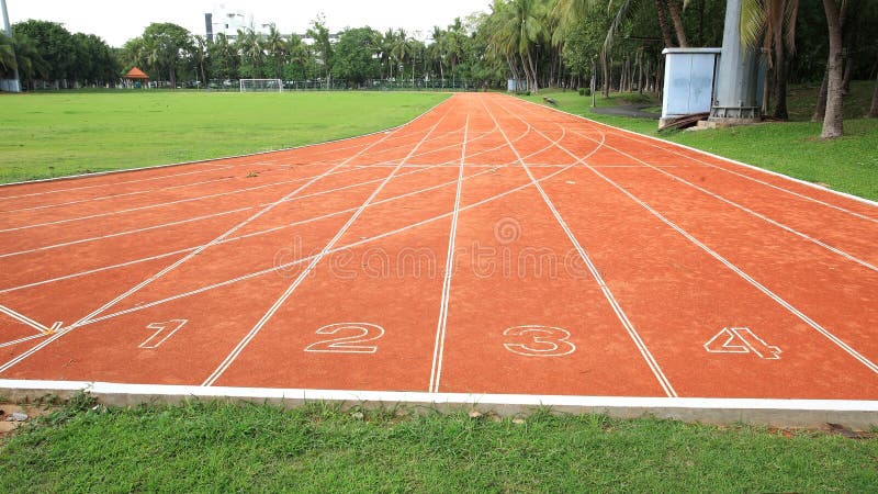 Start Lanes One To Four of Running Track Stock Photo - Image of outdoor ...