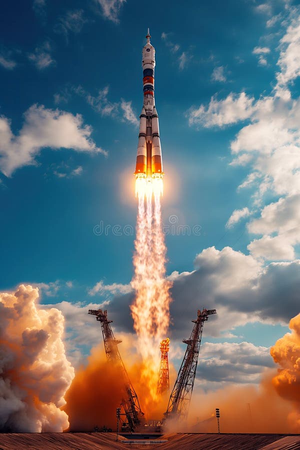 Start Launching Rocket from a Spaceport into Space in Summer on ...
