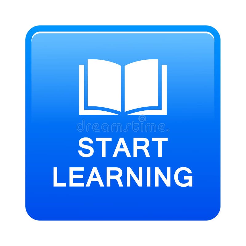 Start learning button stock vector. Illustration of courses - 178505982
