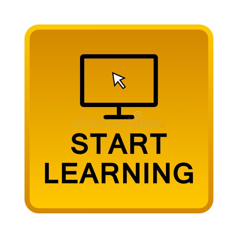 Start learning button stock vector. Illustration of educational - 178505301