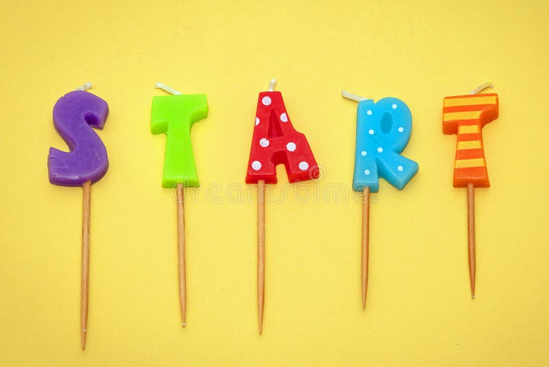 Start Letters Decorative Colorful Candles Stock Photo - Image of ...