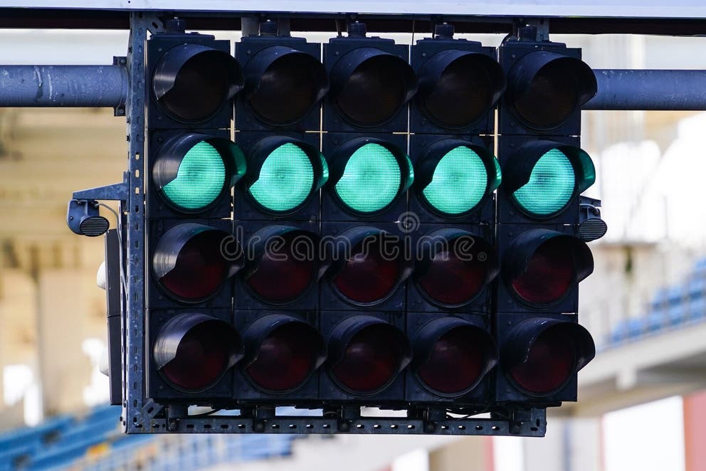 Start Lights in Racing Circuit Stock Image - Image of racing, formula ...