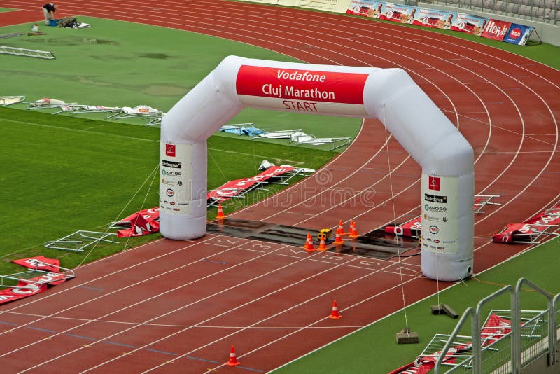 Preparing the Start and Finish Line Editorial Image - Image of ...