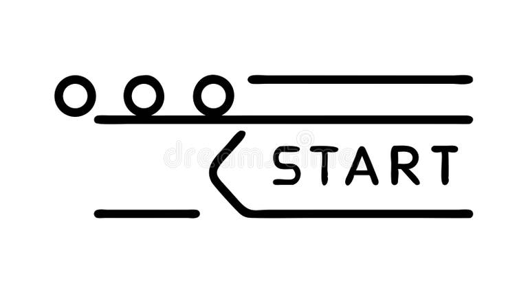 Start Line Icon, Indicating Beginning, Initial Point, or Ignition ...