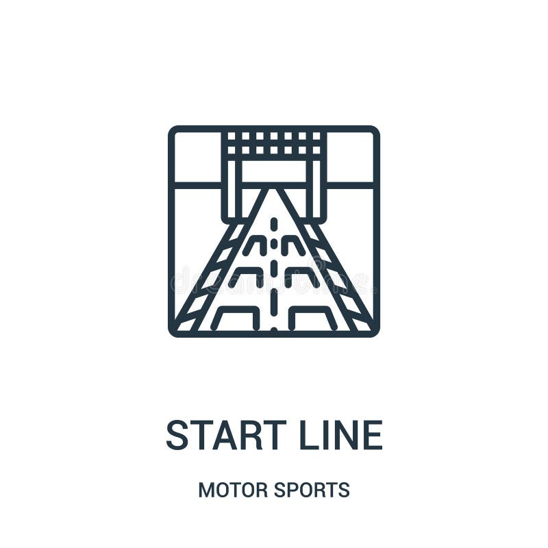 Start Line Icon Vector from Motor Sports Collection. Thin Line Start ...