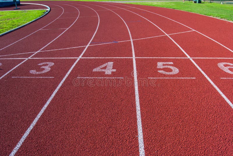 Start Line with Numbers on the Athletic Track Stock Photo - Image of ...