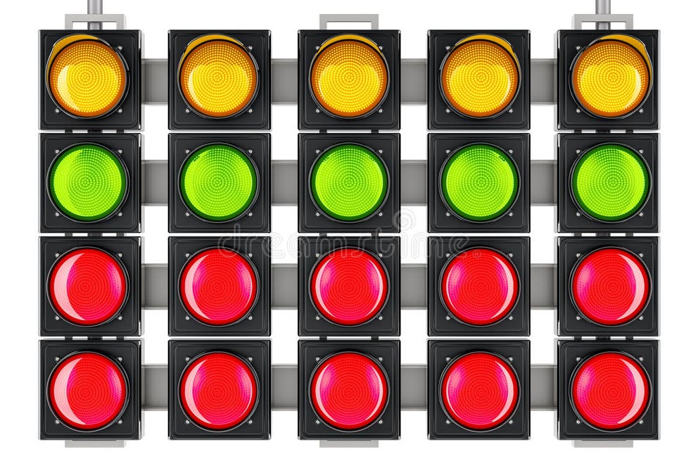 Start Line Racing Starting Lights System. 3D Rendering Stock ...