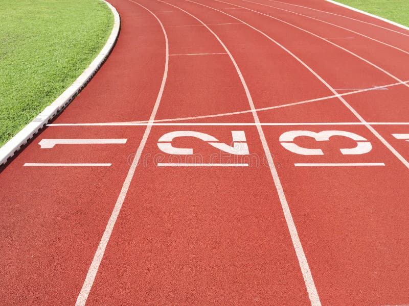 Start Line at Running Track Stock Image - Image of number, running ...