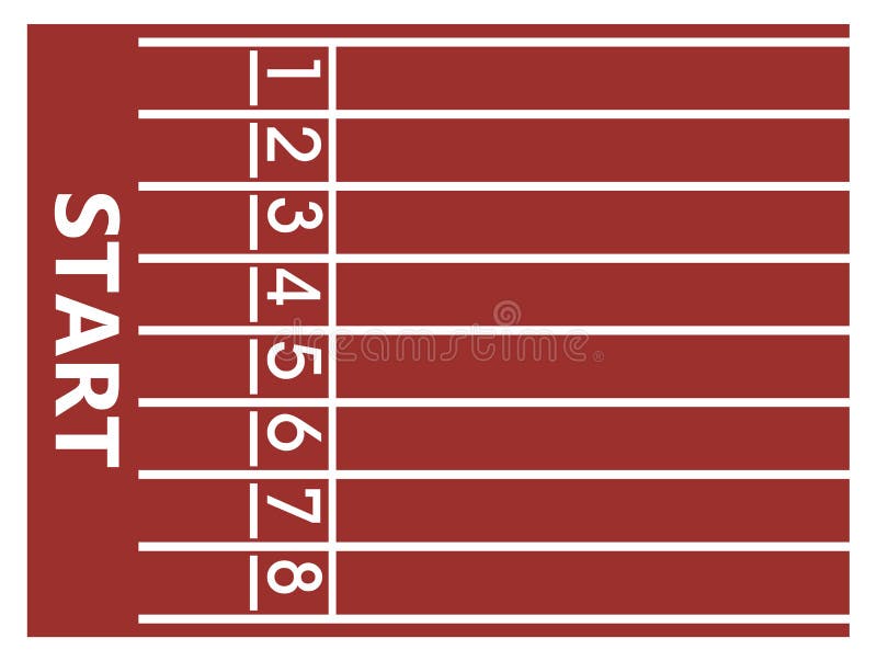 Start Track. Lines On A Red Running Track. Vector Stock Vector ...