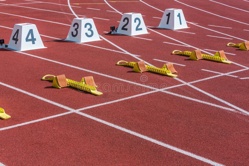 Athletes at Start Line of 100m Sprint Run Editorial Stock Image - Image ...