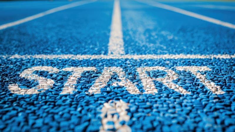 The Start Line on Track. AI Generated Stock Photo - Image of track ...