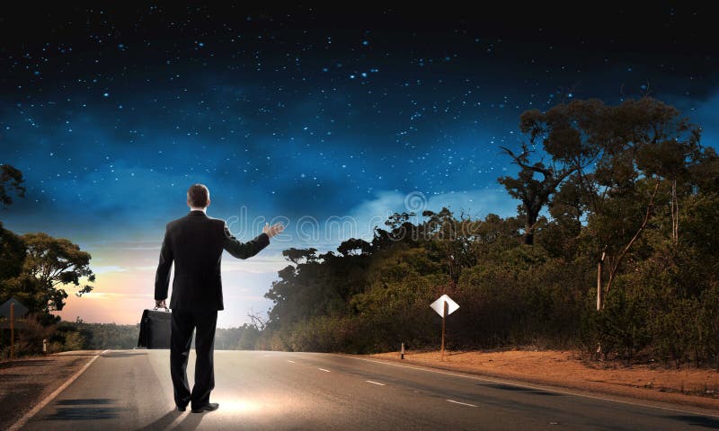 At the start of long way stock image. Image of transportation - 48653435