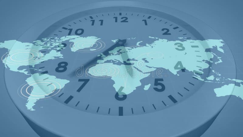 Start Minute Hand Moving Clockwise while Pulsing Rings Tracing Arcs ...