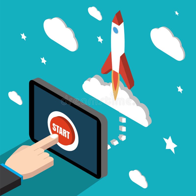 Start Mission Isometric. Vector Illustration. Stock Illustration ...