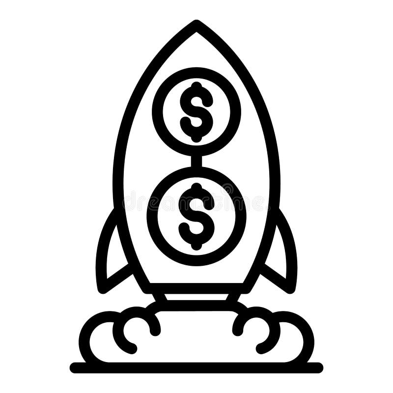 Start Money Rocket Icon, Outline Style Stock Vector - Illustration of ...