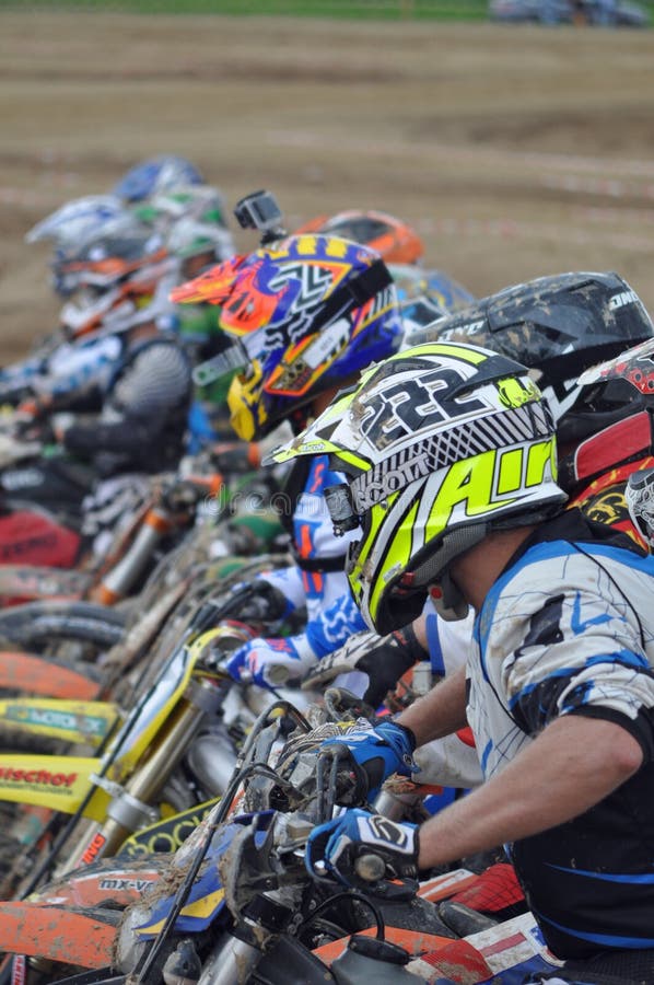 Motocross start line editorial stock photo. Image of active - 34294378