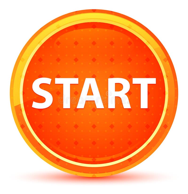 Start Natural Orange Round Button Stock Illustration - Illustration of ...