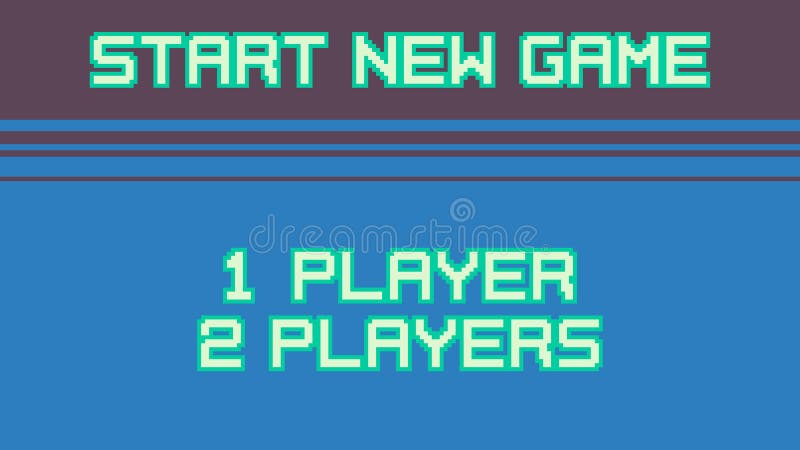 Start New Game Background with Player Selection. 8-bit Game. Retro ...