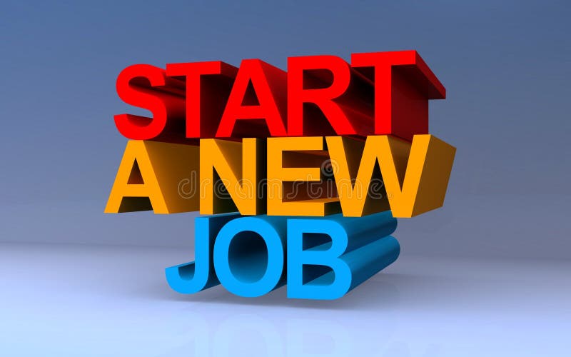 Start a new job on blue stock illustration. Illustration of ...