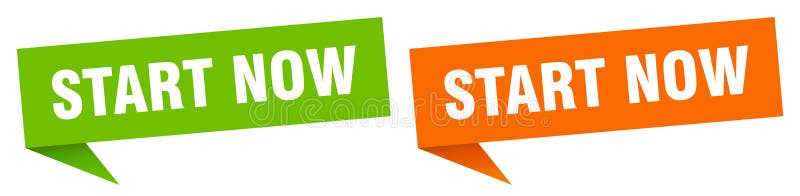 Start Now Banner Template. Start Now Ribbon Label Stock Vector ...