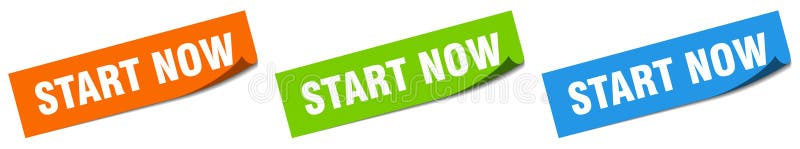 Start Now Banner. Start Now Speech Bubble Label Set. Stock Vector ...