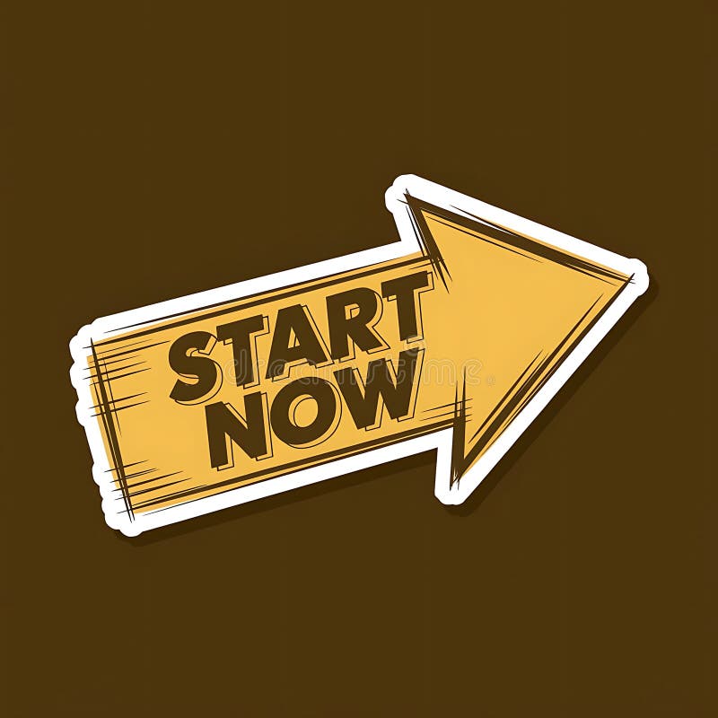 Start Now Dynamic Arrow-forward Layout, Motivational Type in Warm ...
