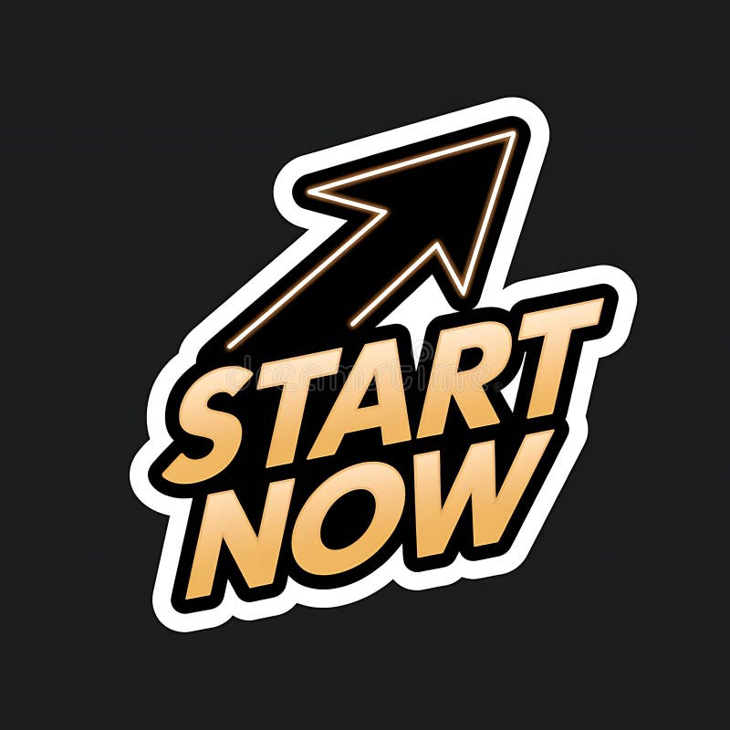 Start Now Dynamic Arrow-forward Layout, Motivational Type in Warm ...