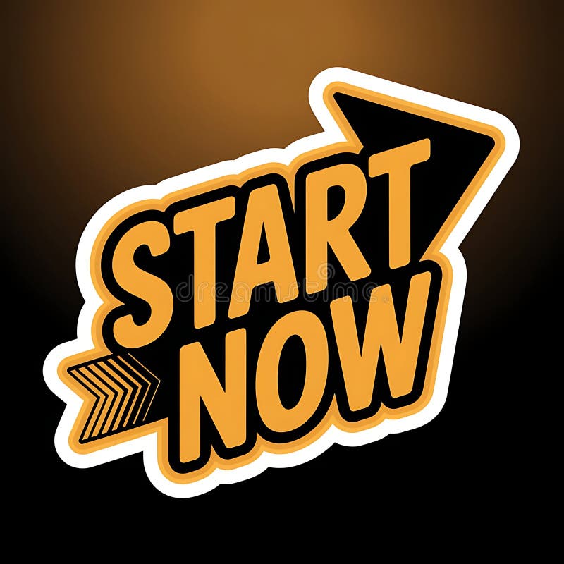 Start Now Dynamic Arrow-forward Layout, Motivational Type in Warm ...