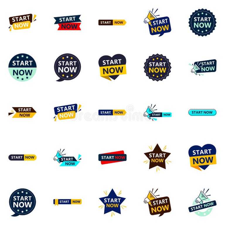 Start Now 25 Eye Catching Typographic Banners for Boosting Initiation ...