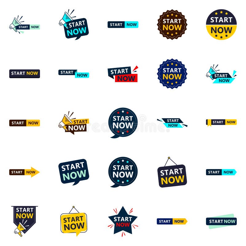 Start Now 25 Eye Catching Typographic Banners for Boosting Initiation ...