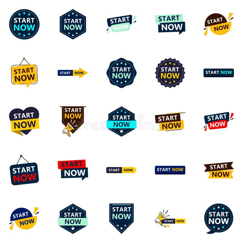 Start Now 25 Eye Catching Typographic Banners for Boosting Initiation ...