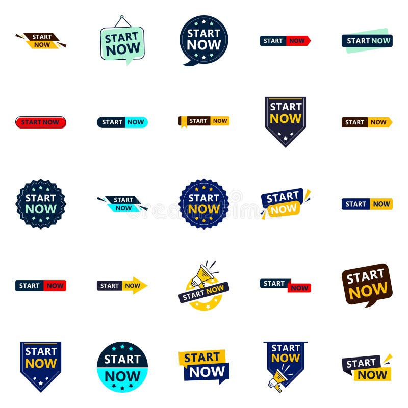 Start Now 25 Eye Catching Typographic Banners for Driving Action Stock ...