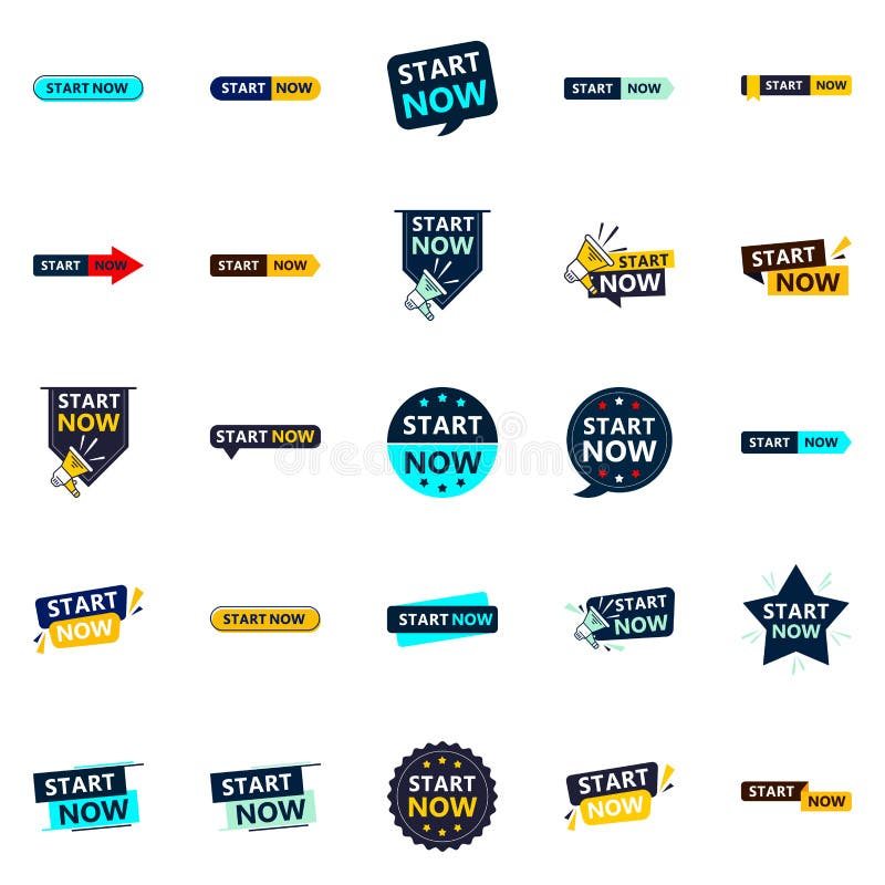 Start Now 25 Eye Catching Typographic Banners for Driving Action Stock ...