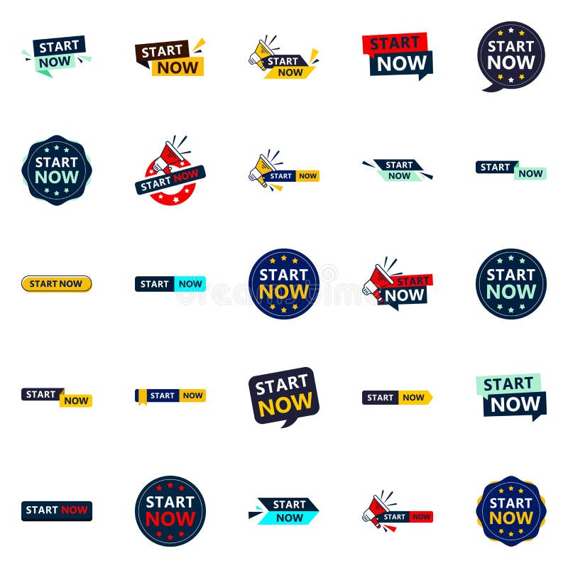 Start Now 25 Fresh Typographic Elements for a Modern Initiation ...