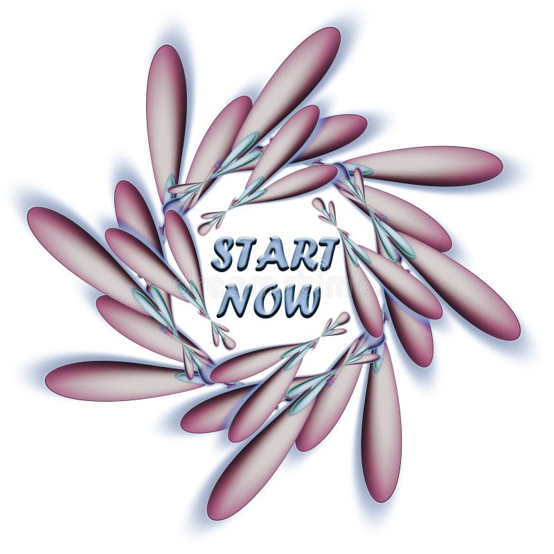 Start Now Inspirational Word and Design Stock Illustration ...