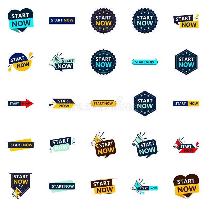 Start Now 25 Modern Typographic Elements To Encourage Starting Stock ...