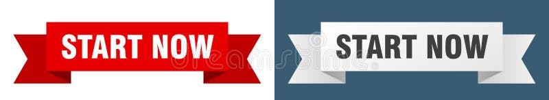 Start Now Banner Template. Start Now Ribbon Label Stock Vector ...