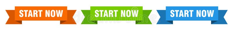 Start Now Banner Template. Start Now Ribbon Label Stock Vector ...