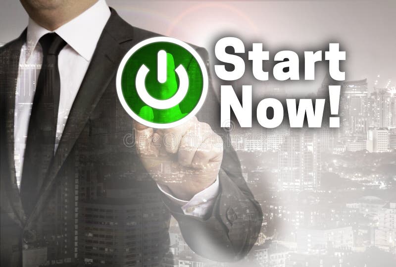 Start Now is Shown by Businessman Concept Stock Image - Image of ...