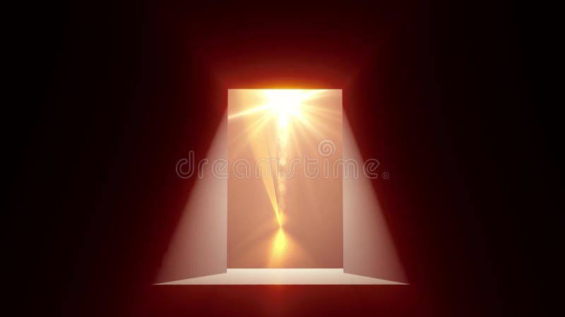 Start Open Door with Light Going through it 3d Stock Illustration ...