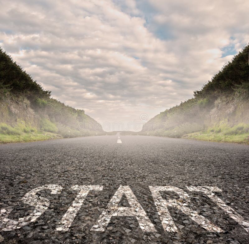 Start painted on asphalt stock image. Image of lane, perspective - 36519727